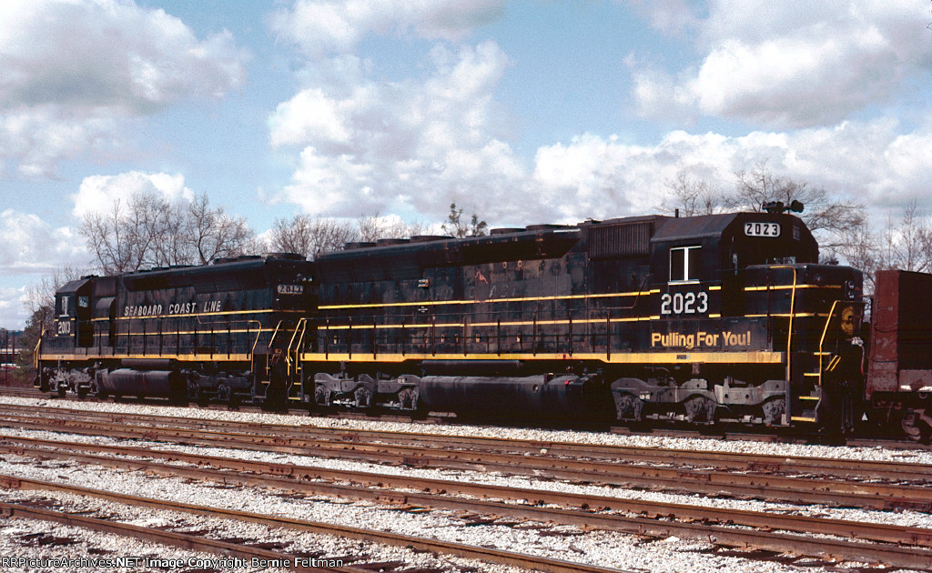 Seaboard Coast Line (Seaboard System) SD45's #2023 & 2013 lead Birmingham bound Burlington ...